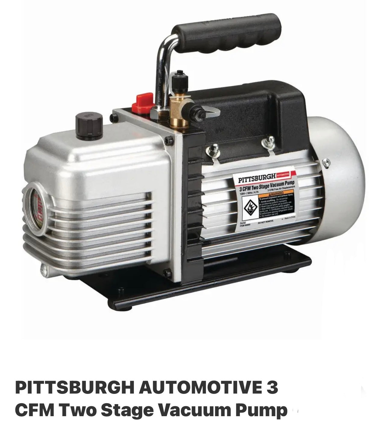 PITTSBURGH AUTOMOTIVE 3 CFM Two Stage Vacuum Pump – HighTech Labs